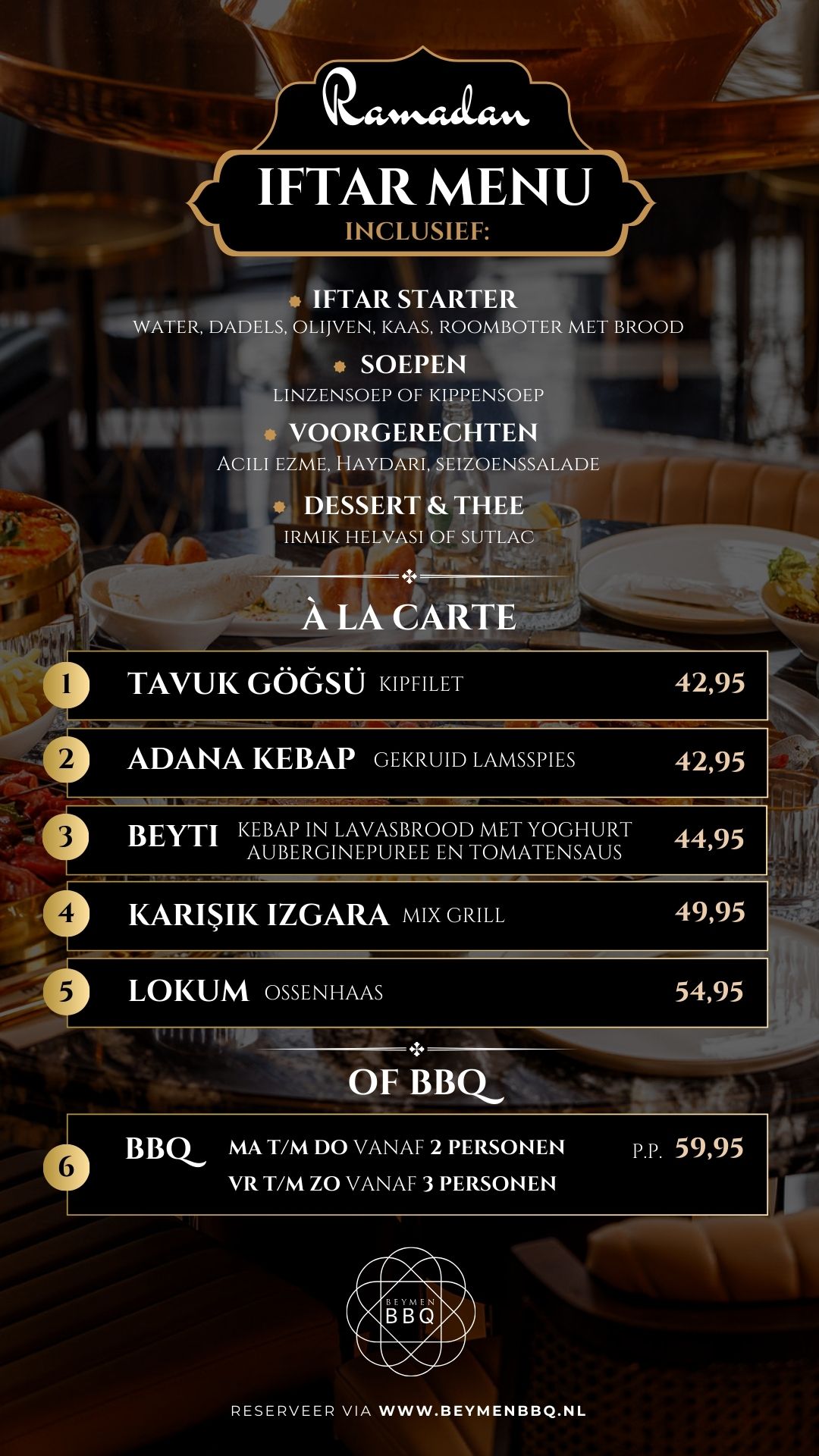 Beymen BBQ: Exclusief BBQ en à la carte dineren in Amsterdam